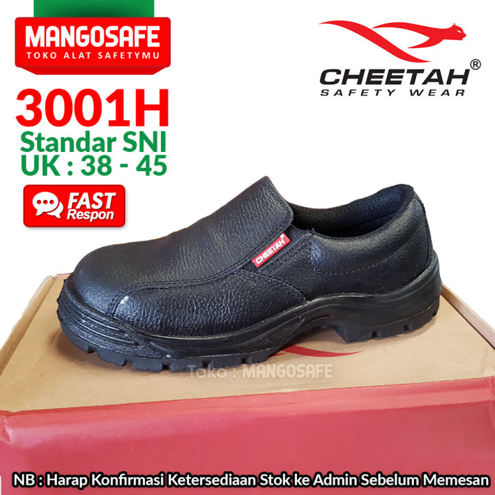 Cheetah 3001H Sepatu Safety Proyek Pendek Tanpa Tali Hitam / Safety ...