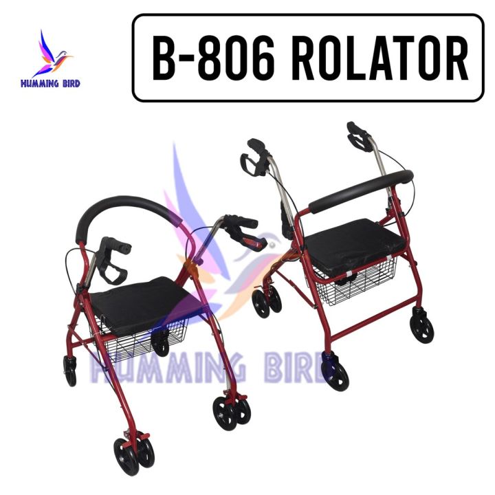 Hummingbird B-806 Adjustable Adult Medical Walker Rollator with Seat ...