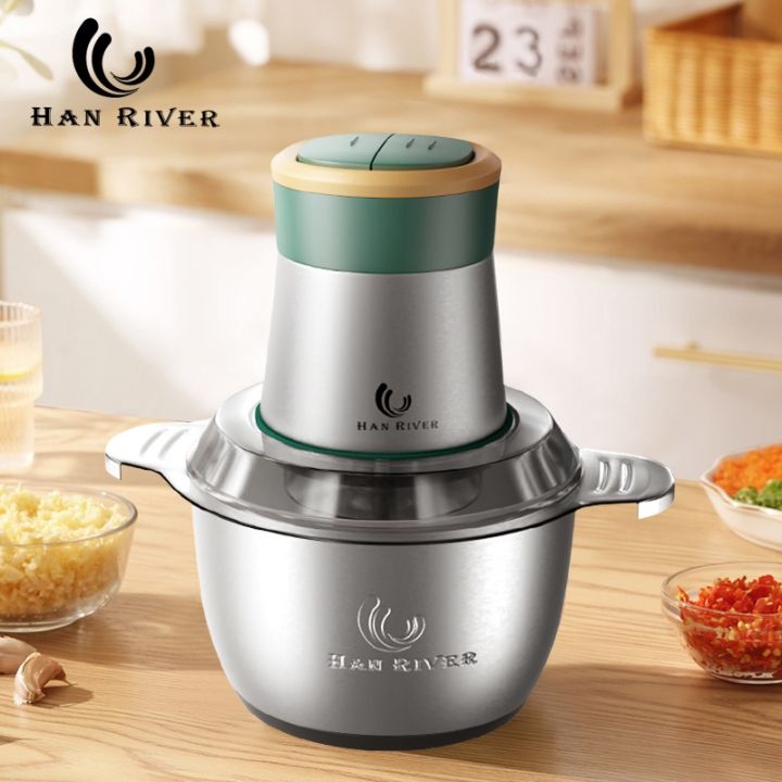 HAN RIVER Electric Meat Grinder Stainless Steel Chopper and ...
