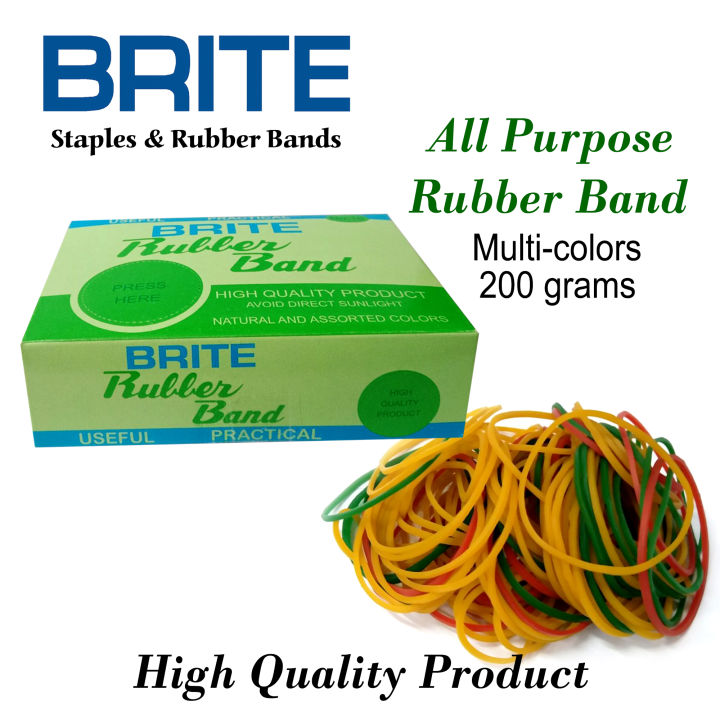 RUBBERBAND BRITE RUBBER BAND GOMA ROUND NATURAL 200GRAMS MULTI COLOR ...