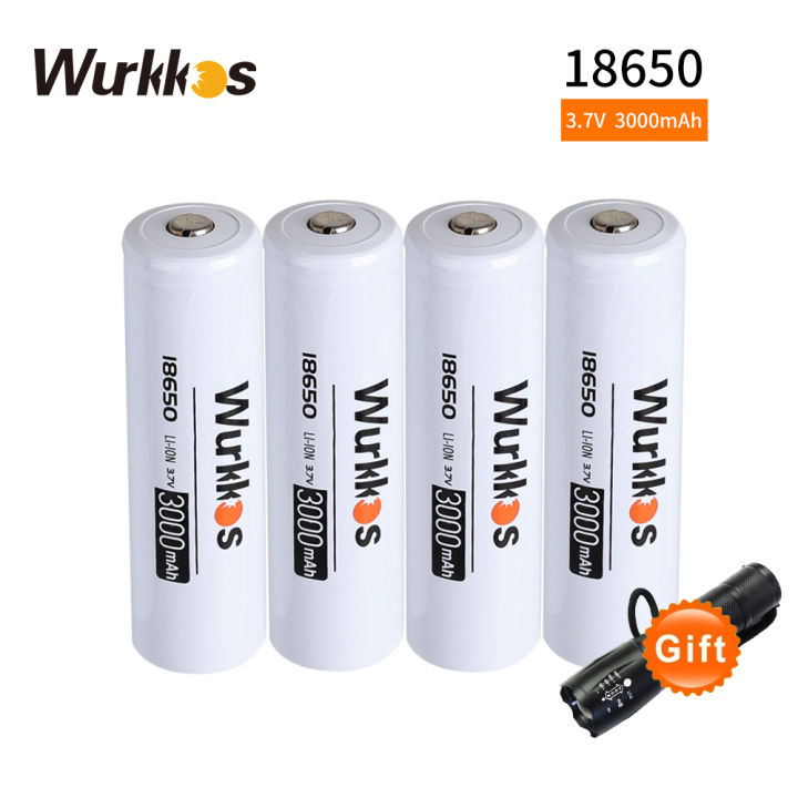 Wurkkos 18650 3000mAh battery discharge 3.7V HD battery NCR18650B ...