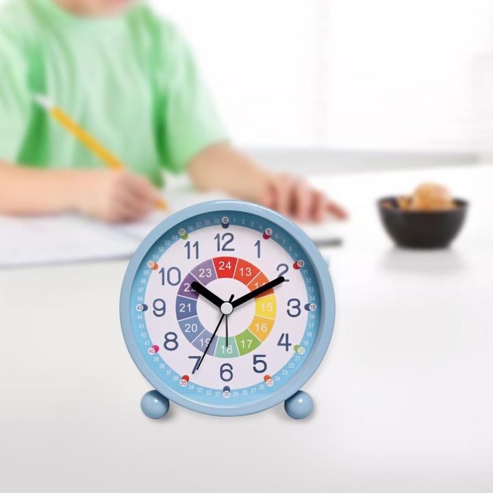 Moon Rodeo Kids Learning Alarm Clock with Night Lights Silent Analog ...