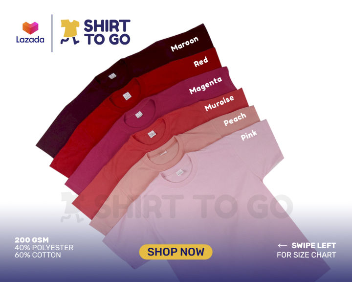 SOFTEX Roundneck Plain T Shirt for Men and Women SHADES OF RED | Lazada PH