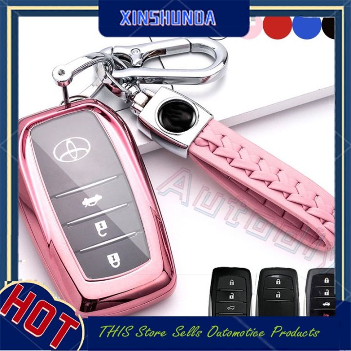 XSD เคส Kunci Remote Mobil TPU แบบนิ่มสำหรับ Toyota Rav4 Crown Hilux ...