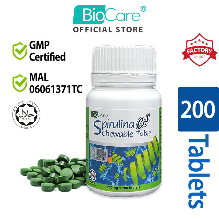 Biocare Spirulina Col 200 tablets 200mg | Lazada