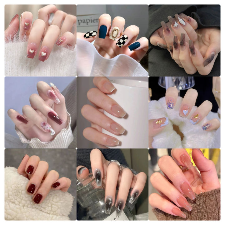 24 PcsFake Nails Full Set for Lovely Waterproof Wearable Removable ...