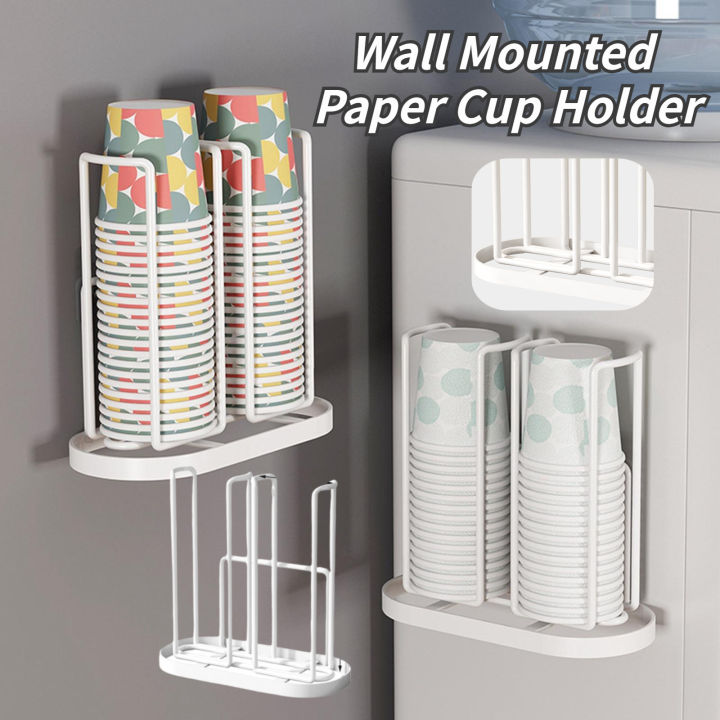 Wall Mounted Paper Cup Holder Multifunctional Desktop Disposable Cup ...