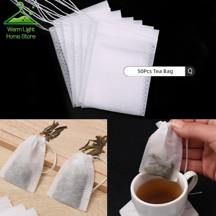 50pcs Disposable Tea Bags Non-woven Fabric Tea Filter Bags For Spice ...
