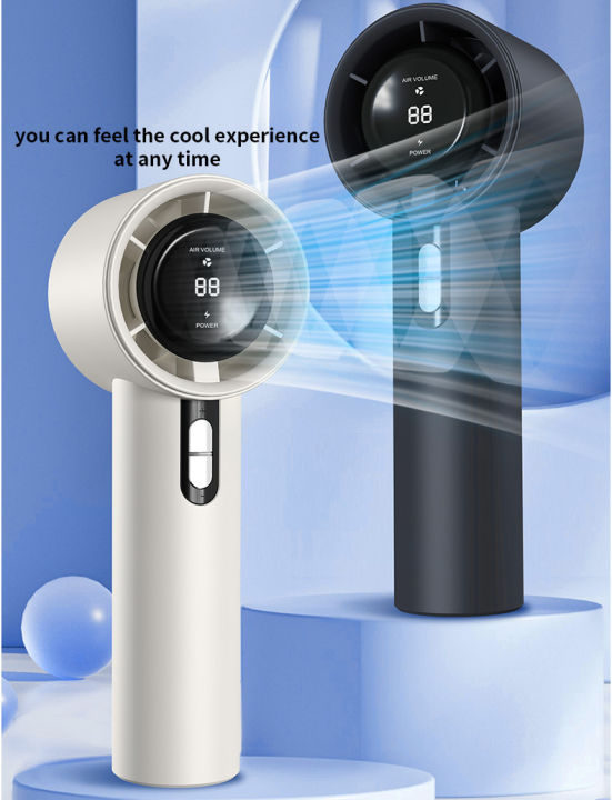Personal Handy Turbo Fan Rechargeable USB 100 Wind Speed with Digital ...