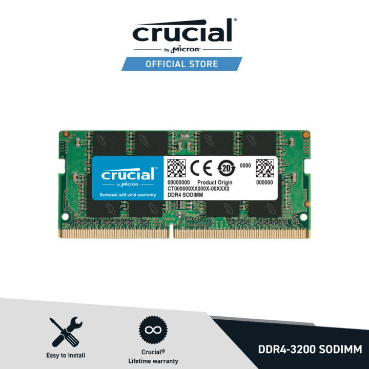 Crucial DDR4-3200 SODIMM Laptop Memory (8GB/16GB/32GB) แรมความเร็วสูง ...