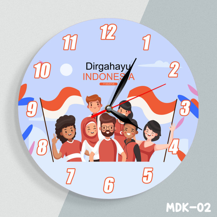 Jam Dinding Hari Kemerdekaan Indonesia HUT RI - MDK-02 | Lazada Indonesia