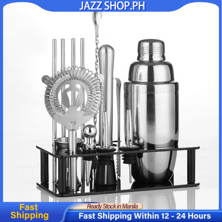Cocktail Shaker Stainless Steel Mixer Bartender Tools Bar Set With Wine ...