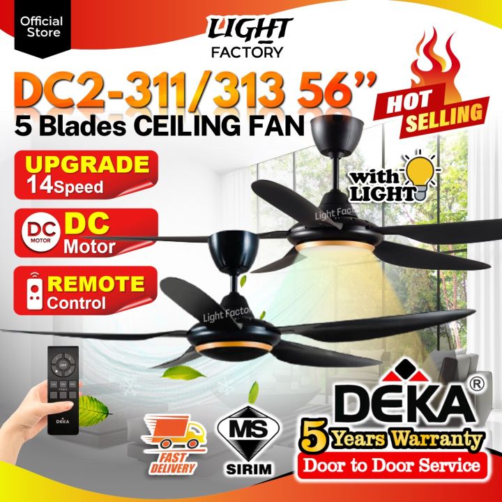 🔥SIRIM🔥 DEKA DC2-311 DC2-313LED 56" 5 Blades DC Ceiling Fan Upgraded 7 ...