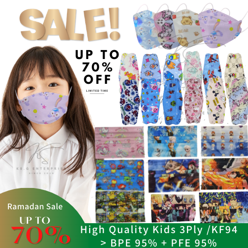 Ready Stock 50pcs Children Kids Cartoon 3ply Face Mask High Quality ...