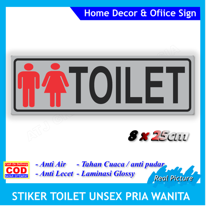 Stiker tulisan toilet pria wanita unsex man woman sticker petunjuk ...