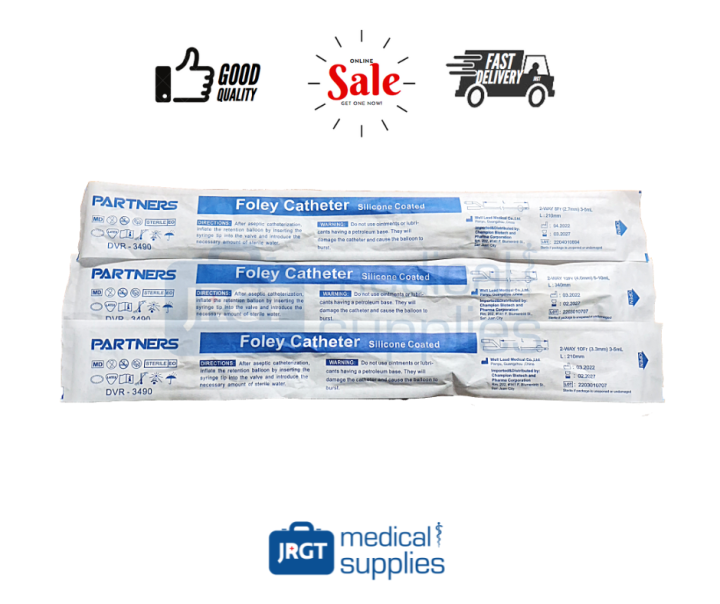 Partners Foley Catheter for Urine Bag Sizez 8/10/12/16 (1 Piece) JGRT ...