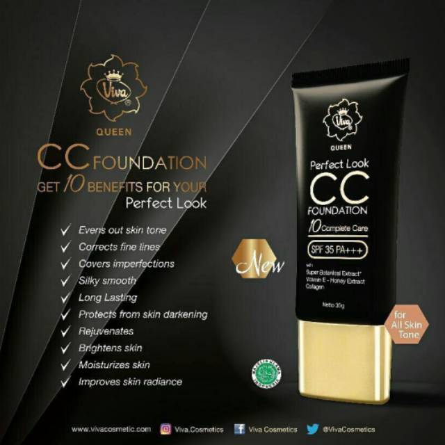 Viva CC Foundation spa 35 pa+++ | Lazada Indonesia