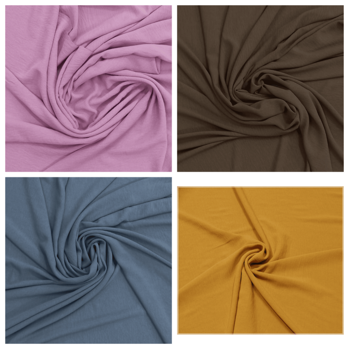 Cey Crepe plain Ironless Bidang 60 inch KAIN PASANG Price for 0.5 Meter ...