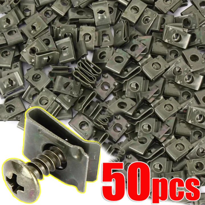 50Pcs Metal U-Type Clips, Auto Anti-rust Protection Buckle Clips, Car ...