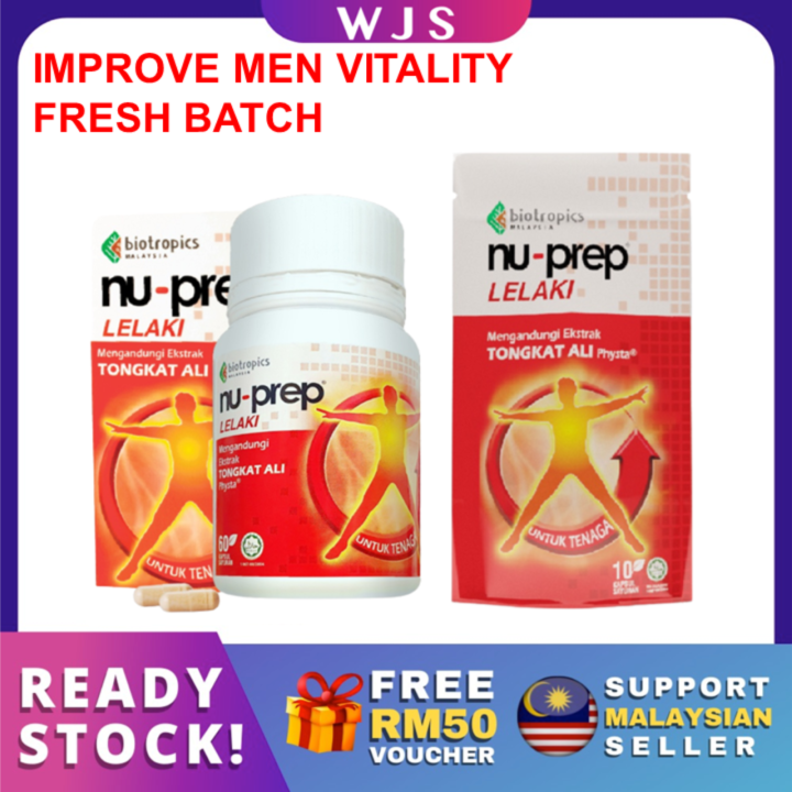 (FRESH BATCH) WJS Biotropics Nu-Prep Lelaki Men's Health Supplement 100mg PHYSTA Tongkat Ali ...