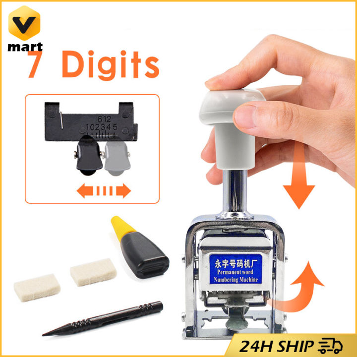 Heavy Duty Automatic Numbering Machine 7 Bits/ Wheel Date Page Business ...