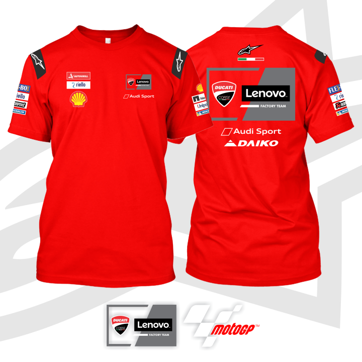 Motorsport Ducati Lenovo MotoGP 2020 Racing Team Super Premium T-shirt ...
