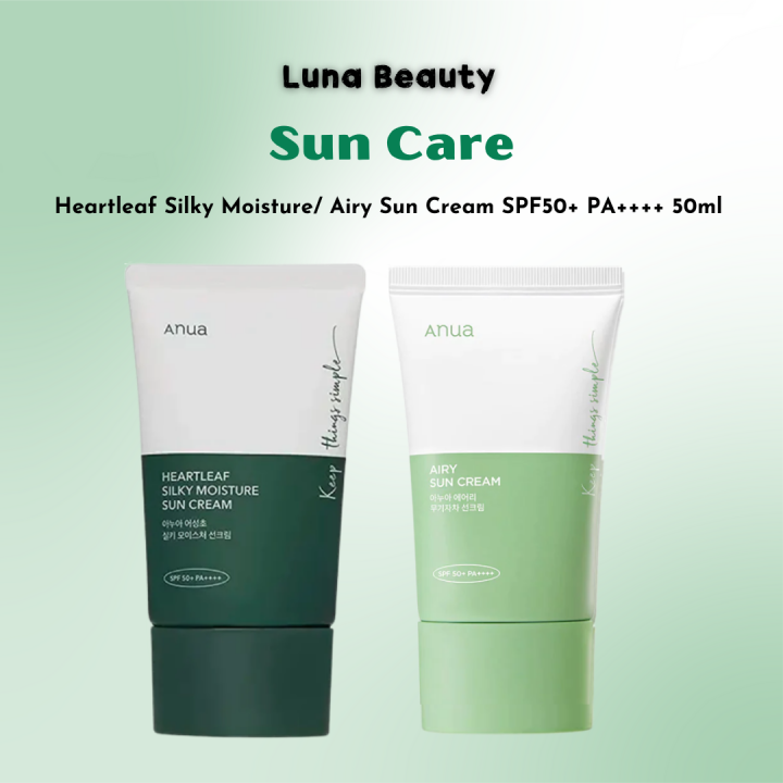 [Anua] Heartleaf Silky Moisture/ Airy Sun Cream Sun Cream SPF50+ PA ...