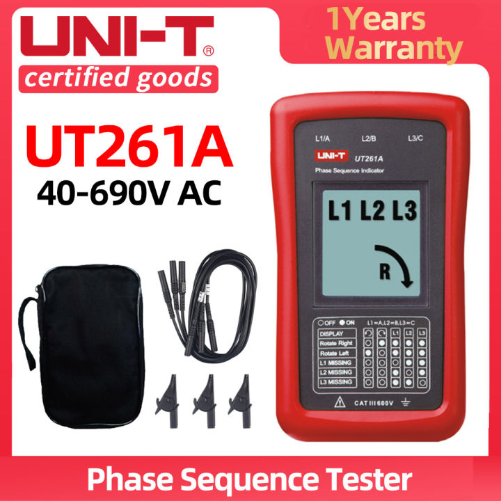 Uni T Ut261a Ut261b 3 Phase Sequence Meter Phase Missing Motor Rotation