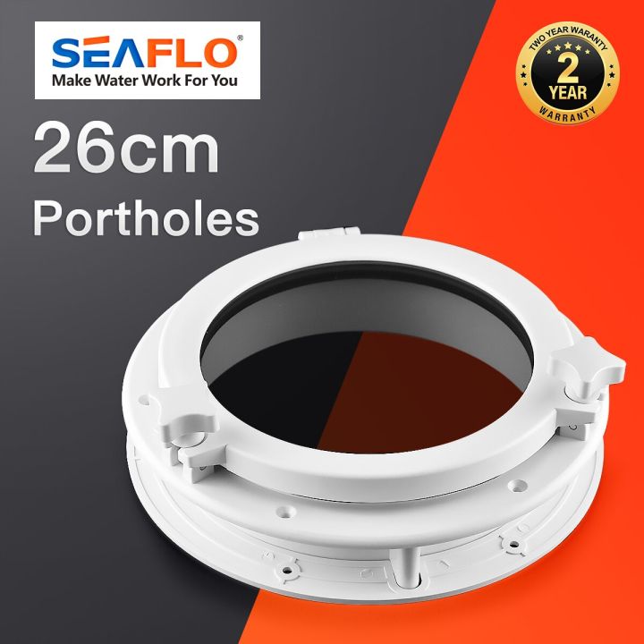 SEAFLO Round Portholes Plastic Hatches Port Lights Opening Window Black ...