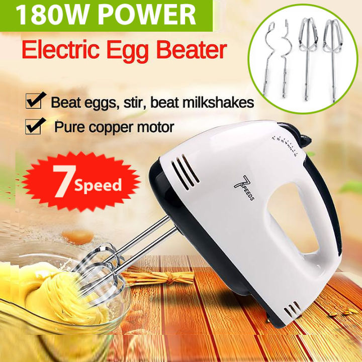 7 Speed Mini Electric Hand Mixer Egg Beater Handheld For Baking Cake Cream Whisk Food Dough ...