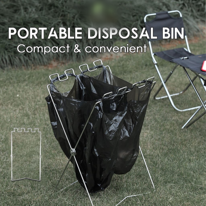 Foldable Garbage Bin Portable Rubbish Camping Trash Holder Stand ...