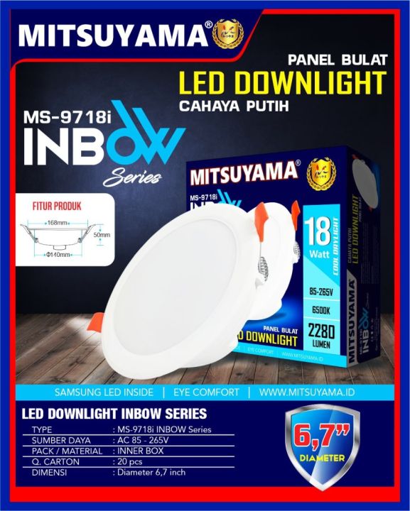 LAMPU DOWNLIGHT LED 18 WATT PUTIH MITSUYAMA LAMPU PANEL LED INBOW ... LAMPU DOWNLIGHT LED 18 WATT PUTIH MITSUYAMA LAMPU PANEL LED INBOW ...