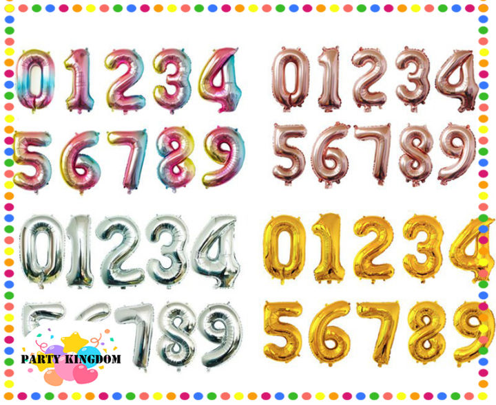 Party Kingdom 16inch Gold/Silver/Rose Gold number foil balloon ...