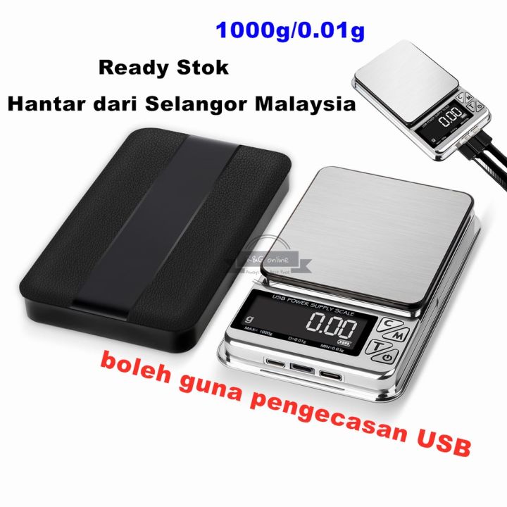 1000g/0.01g Penimbang Emas Mini Scale Timbang Digital Pocket Scale ...