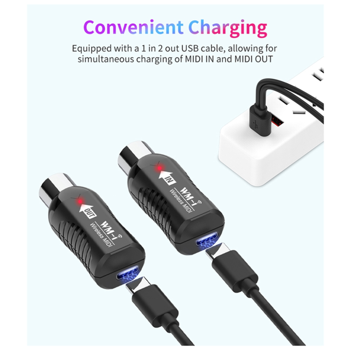 Rechargeable Midi Wireless Guitar System Audio Receiver Transmitter ...