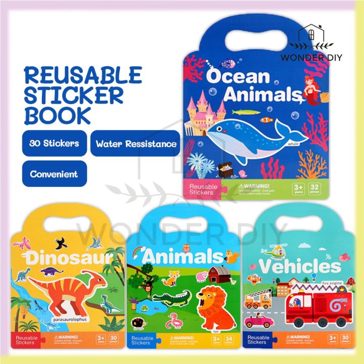 Reusable Children Sticker Book Kid Fun Learning Educational Multiple ...