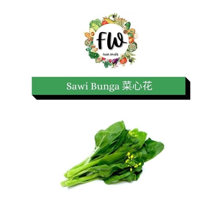 Sawi Bunga 菜心花 1PKT (350g+/-) Daily Fresh Vegetable | Lazada