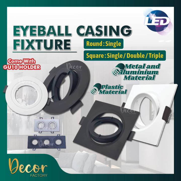 LED Eyeball Fitting Recessed Spotlight GU10 MR16 Casing Eye ball Frame ...