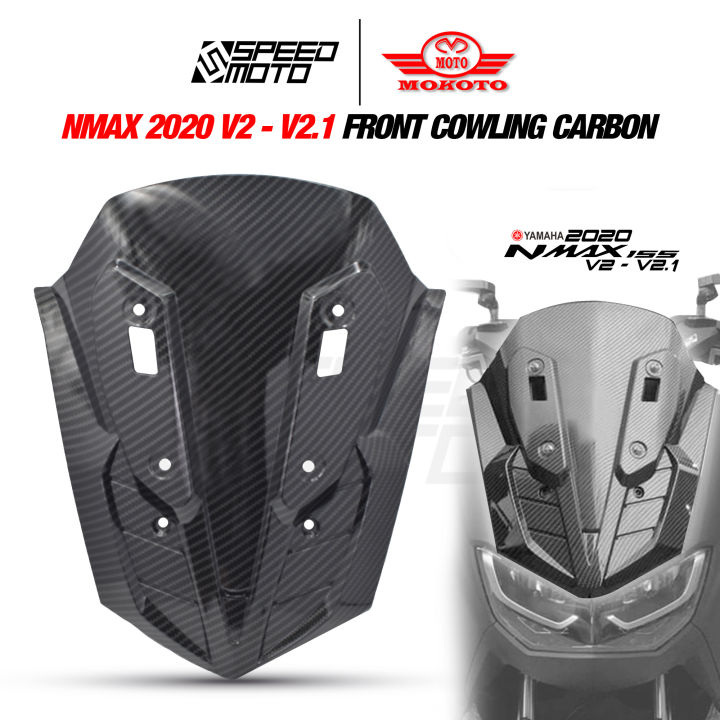 NMAX 2020 / 2021 FRONT COWLING COVER CONSOLE CARBON Z-9485 WINDSHIELD ...