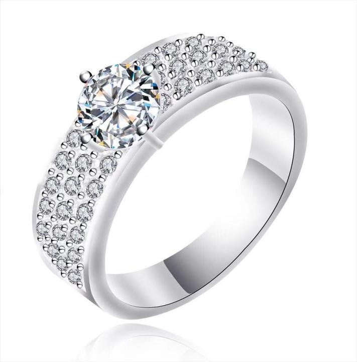925 Italian sterling silver wedding ring / engagement ring | Lazada PH