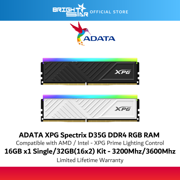 ADATA XPG Spectrix D35G DDR4 RGB (16GB (16X1)/32GB(16X2) 3200Mhz ...