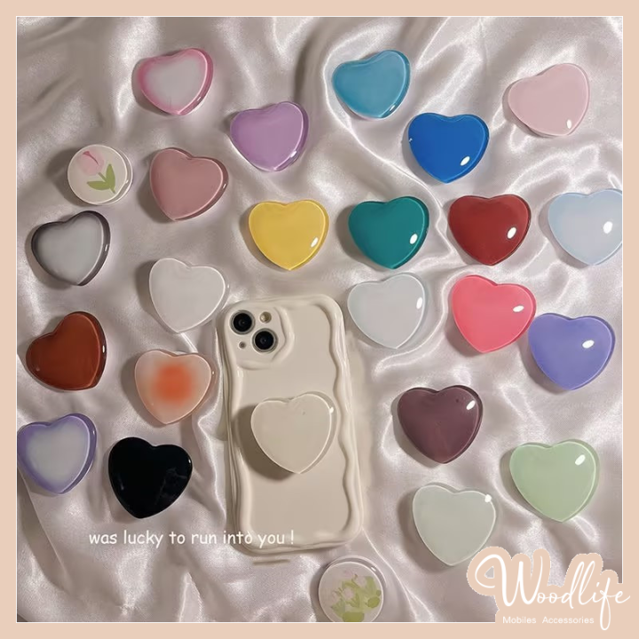 Macaron Color INS Fashion Gradient Green Bracket Griotok Phone Holder Ring Support Cute 3D ...