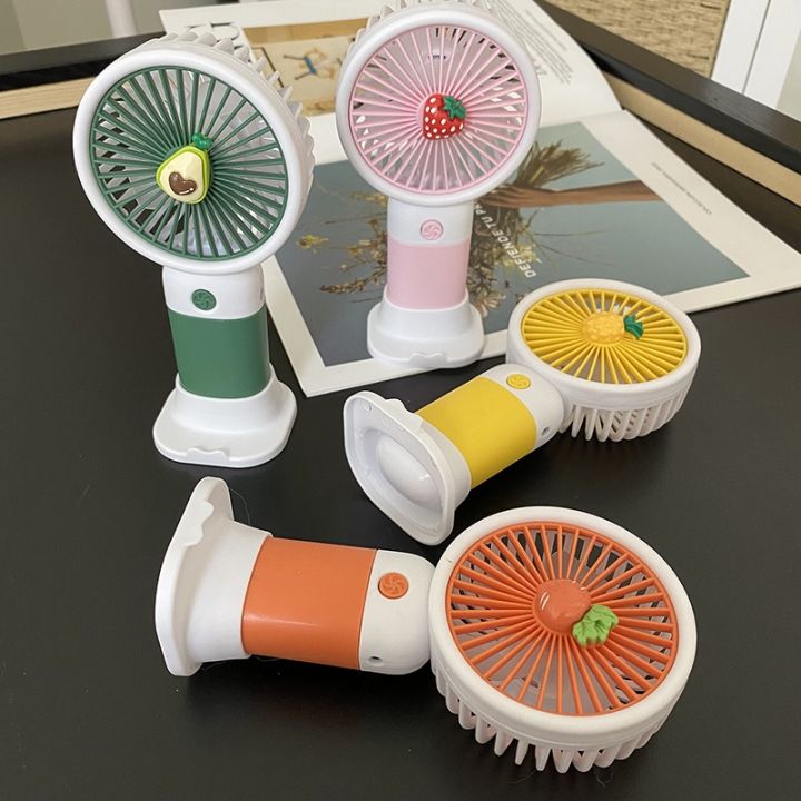 Portable Fruity Handheld Mini Fan Rechargeable With Mobile Phone Stand ...
