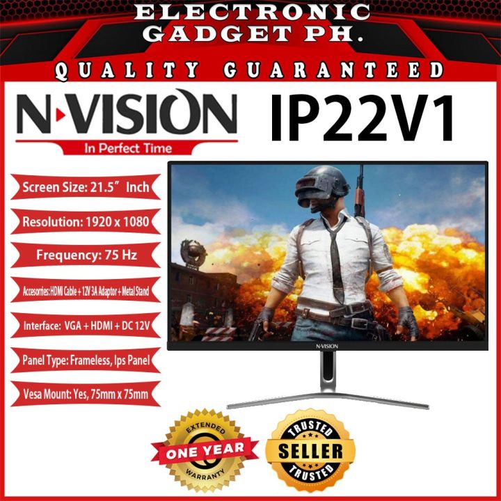 NVISION 21.5" IP22V1 / 23.8" P24V1 Frameless LED IPS Monitor FULL HD ...