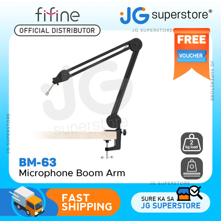 Fifine BM63 Heavy Duty Microphone Boom Arm with Triple Joint Spring ...