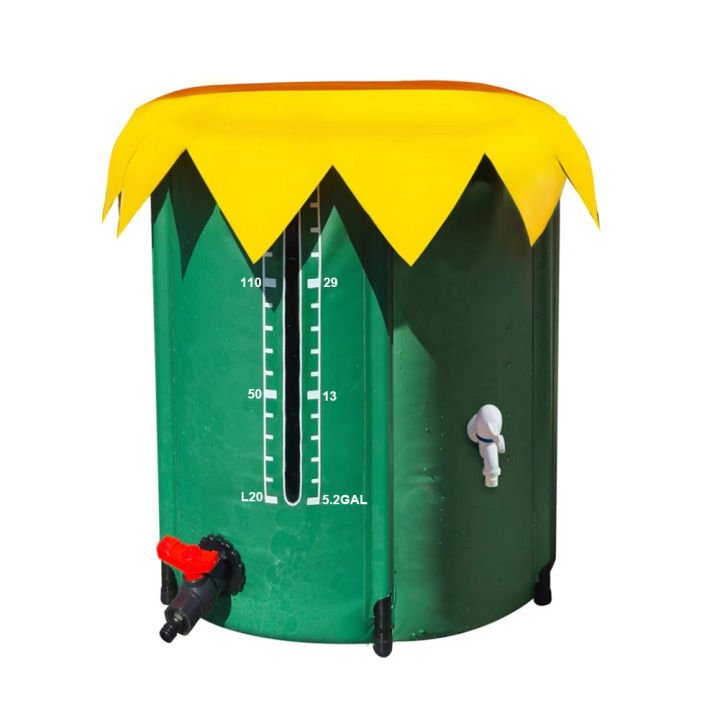 52 Gallon Rain Barrel Collapsible PVC Rain Collection System Water ...