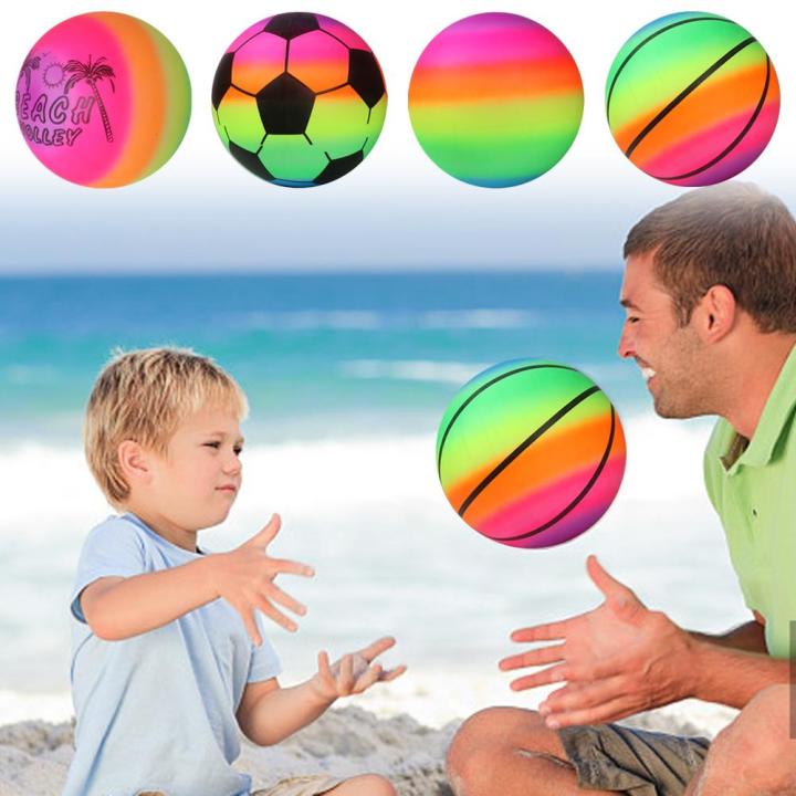 Colorful Beach Ball Rainbow Ball Playground Ball Easy Basketball ...