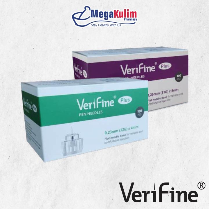 Verifine Plus Insulin Pen Needles 100's (0.23mm (32g) x 4mm 0.25mm (31g) x 5mm) | Lazada