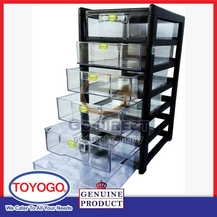 TOYOGO A4 Clear Storage Drawer (701 series) 4/6/8/10T Plastic Desktop ...