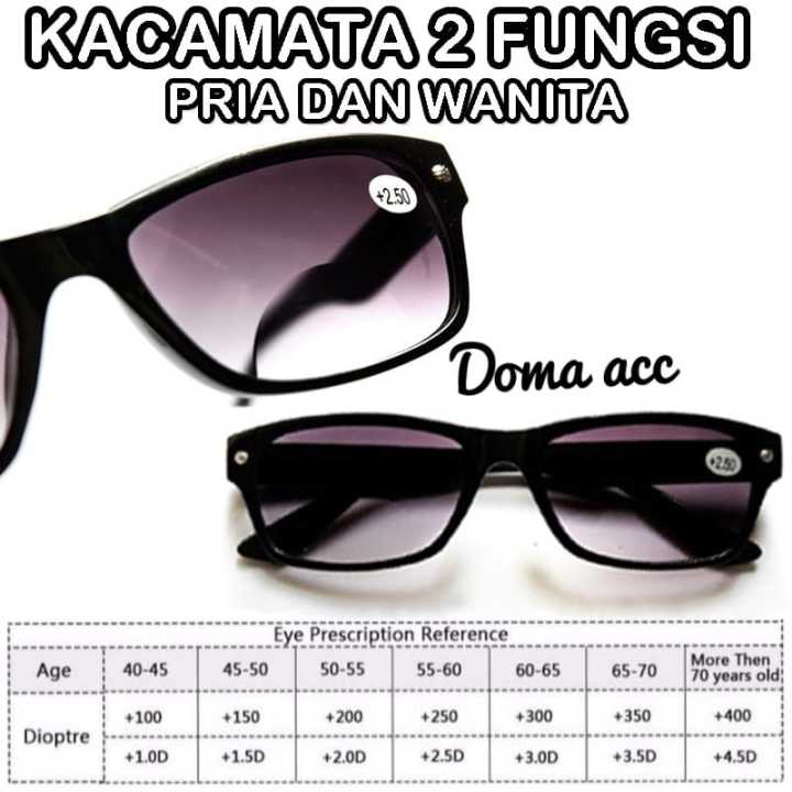 Kacamata Double Fungsi Baca Dan Jalan Pria Dan Wanita Terlaris Ukuran ...